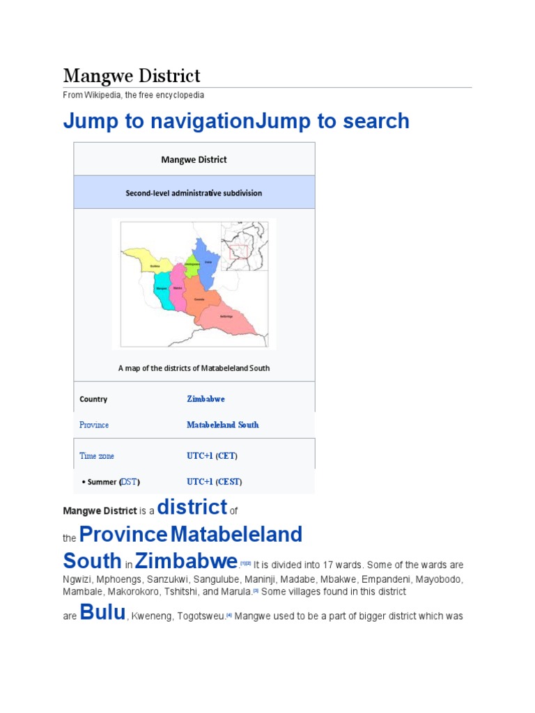 Jump To Navigationjump To Search: Mangwe District | PDF | Websites ...
