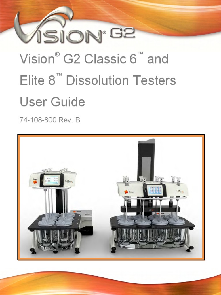 Vision G2 Classic 6 And Elite 8 Dissolution Testers User Guide Pdf