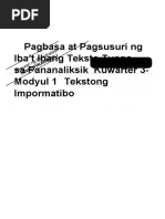 Q3 G11 Pagbasa at Pagsusuri - Module 1 | PDF