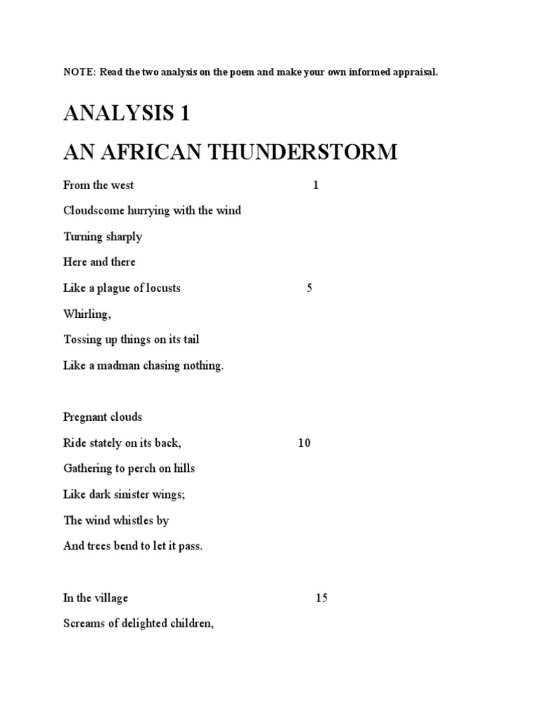 1586771022an African Thunderstorm | PDF | Malawi | Poetry