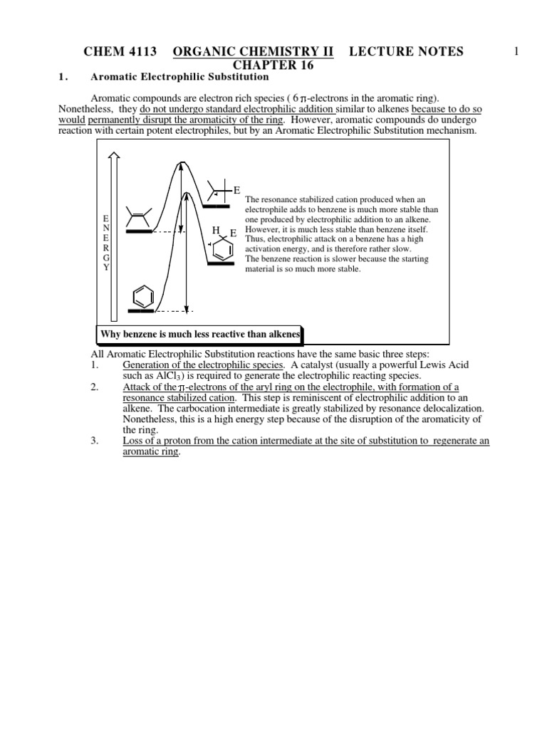 Chapter 16 Lecture Notes Pdf Aromaticity Benzene