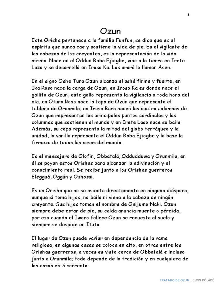 Ozun | PDF | Santeria | Religión étnica