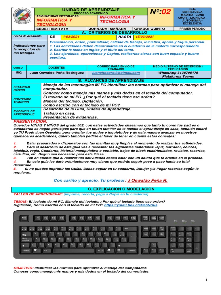 UDA TIC INFORMÁTICA Quinto. | PDF | Teclado | Informática