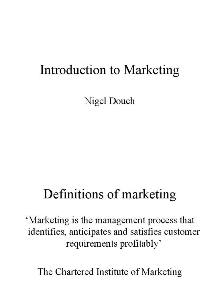 Introduction To Marketing | PDF | Marketing | Sales