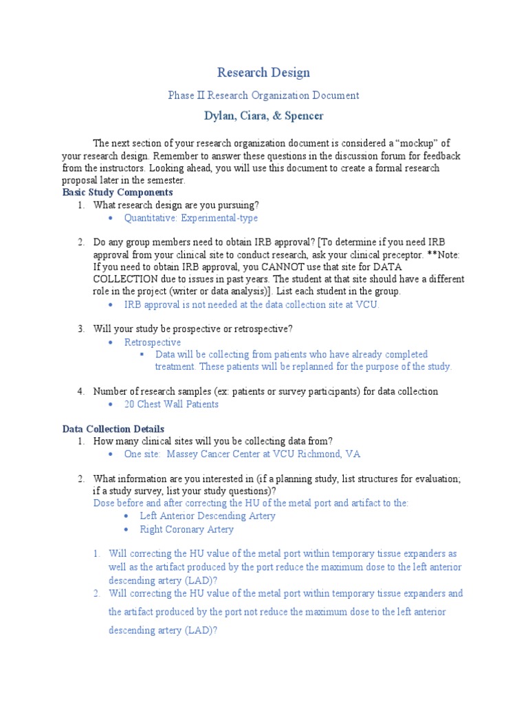 Phase II Research Design Mockup Guide | PDF | Radiation Therapy ...
