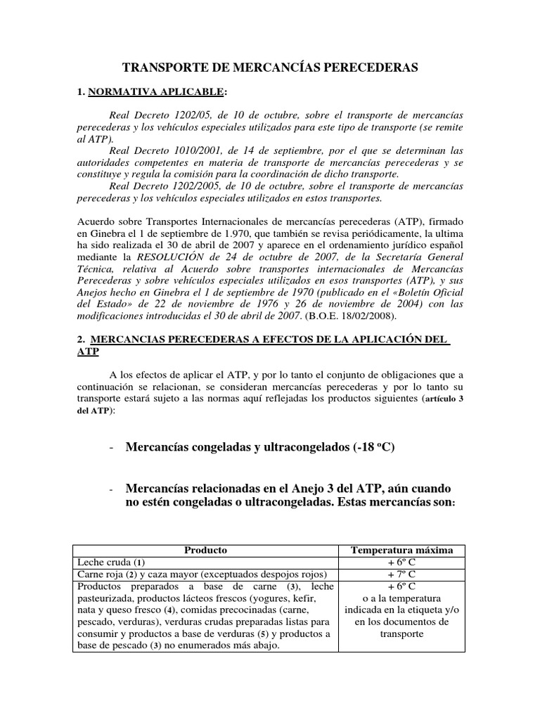 Transporte de Mercancías Perecederas Pagina Web | PDF | Carne | Alimentos