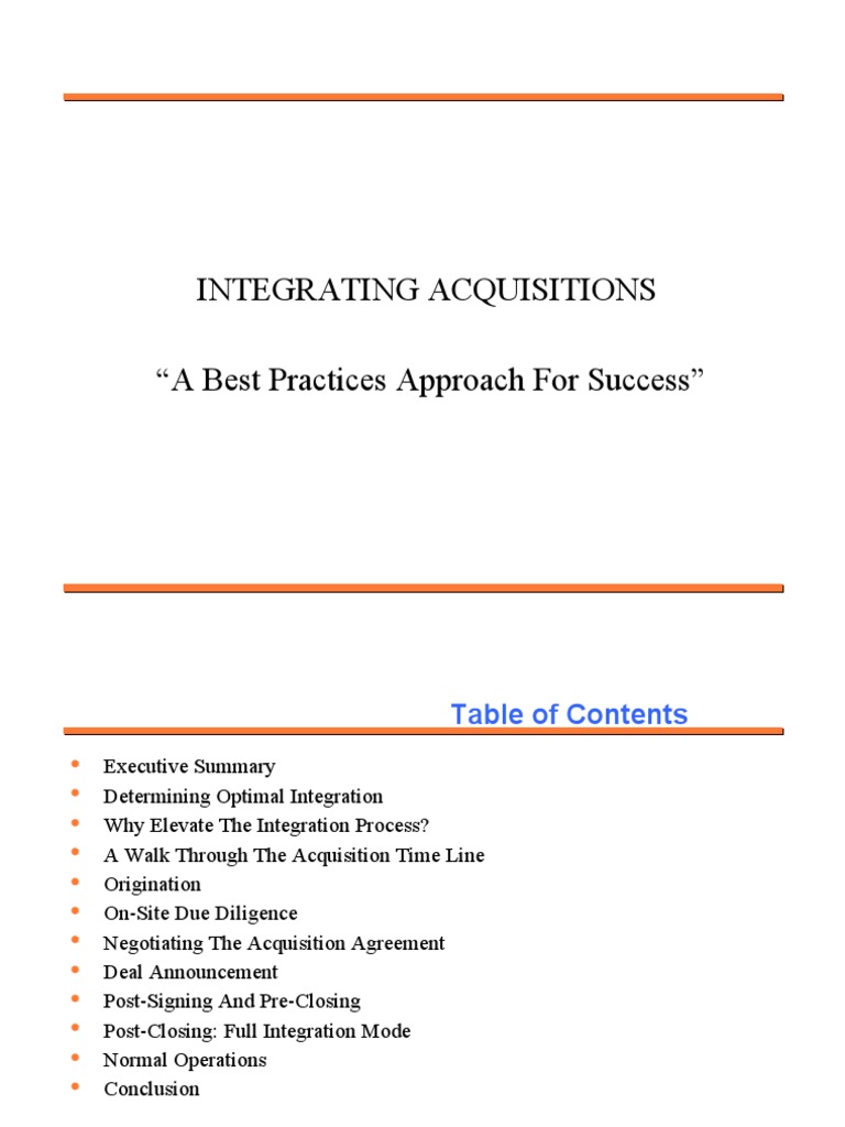 Merger Integration Best Practices | PDF | Organizational Culture ...