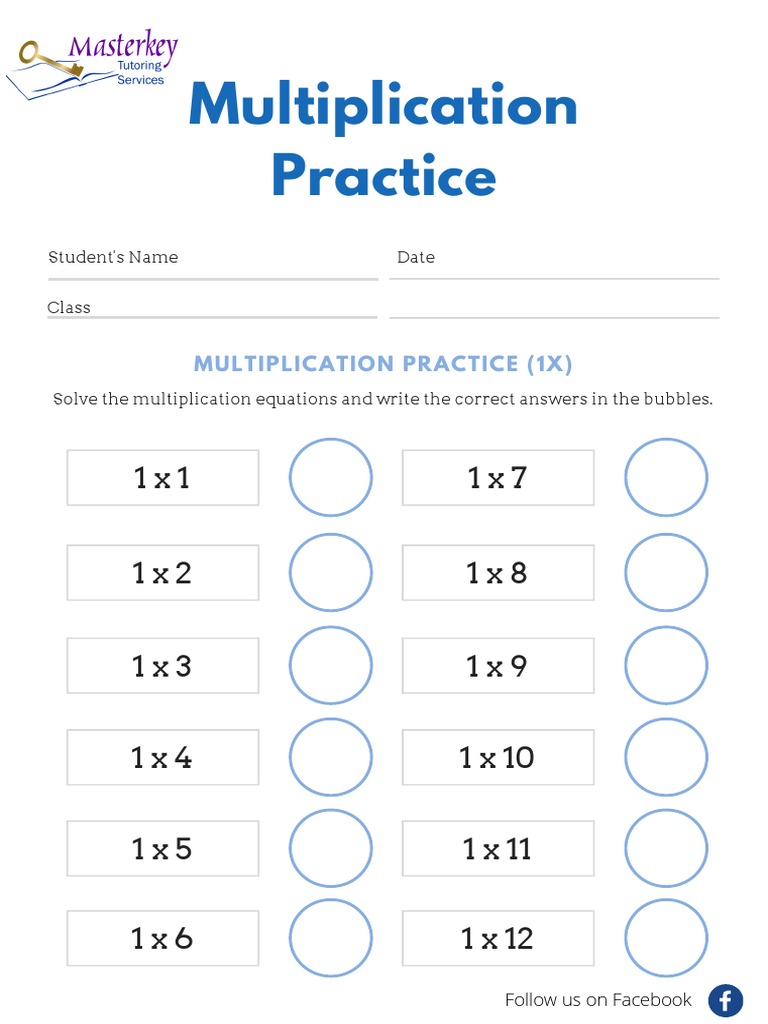Multiplication Practice Worksheet | PDF | Applied Mathematics ...