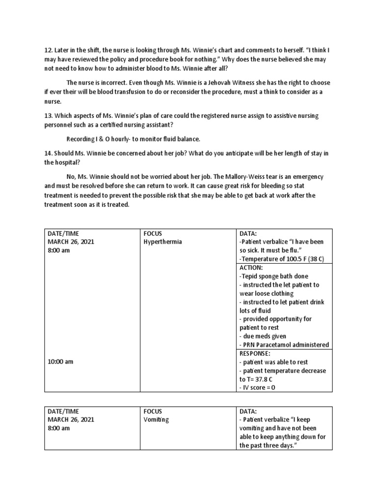 FDAR and 12 14 | PDF | Vomiting | Nursing
