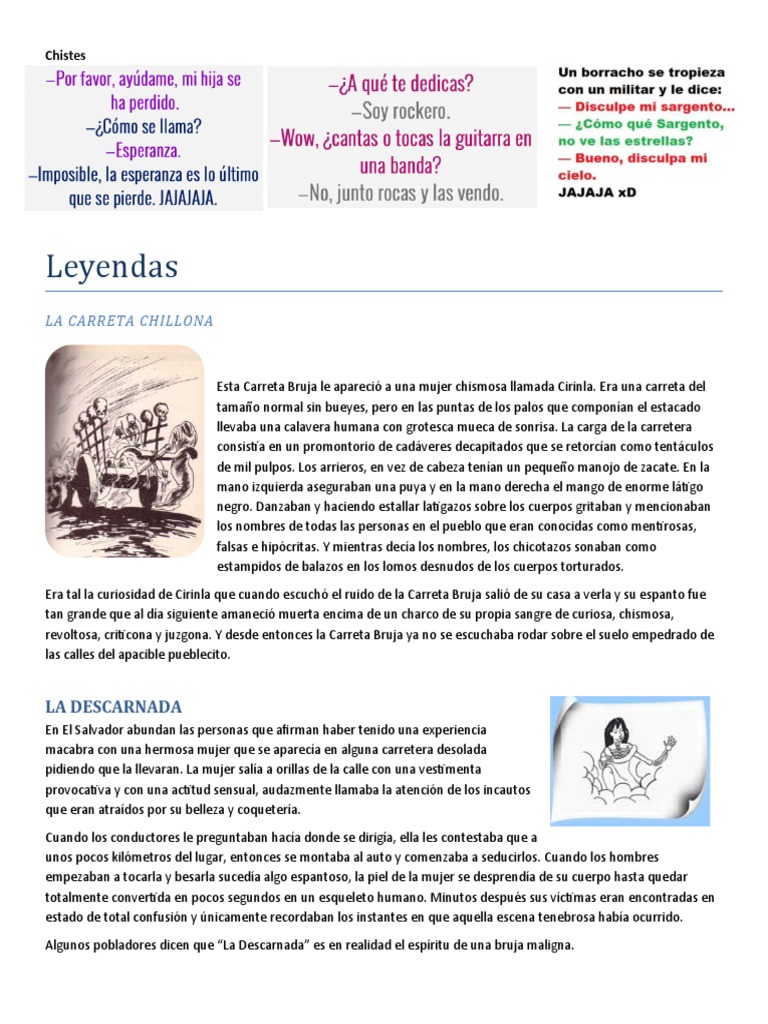 Chistes Refranes Leyendas Fabulas | PDF