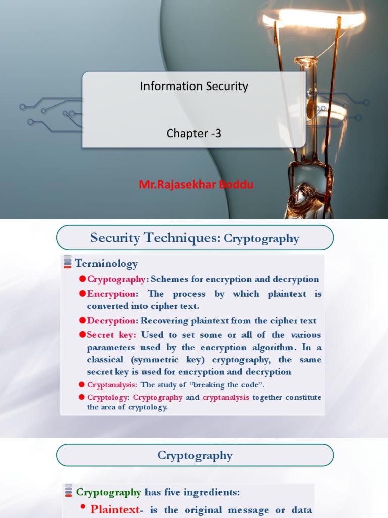 Chapter - 3 Information Security | PDF | Cryptography | Key (Cryptography)