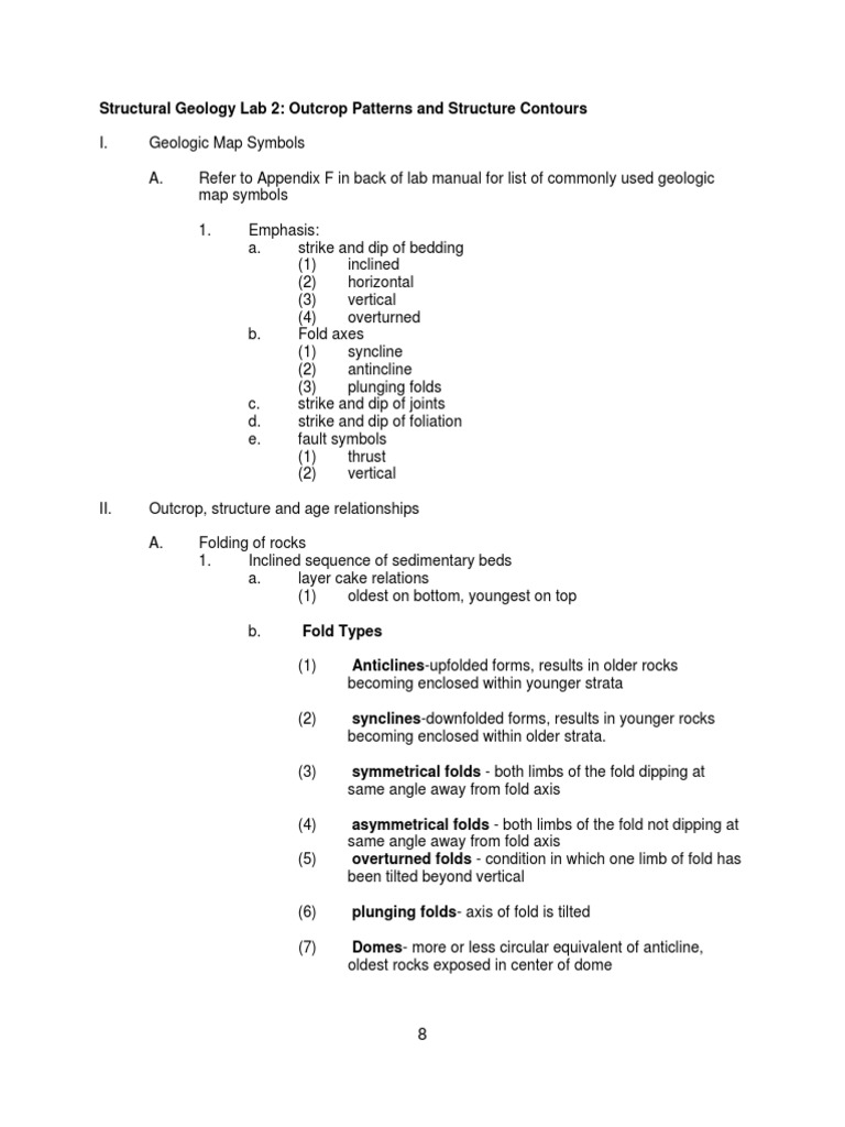 LAB2 Outcrop Patterns | PDF | Contour Line | Geology