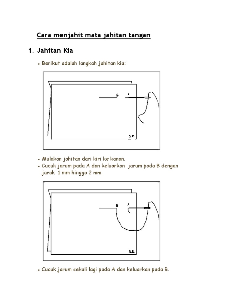 Cara Jahitan Tangan | PDF | Griya & Taman