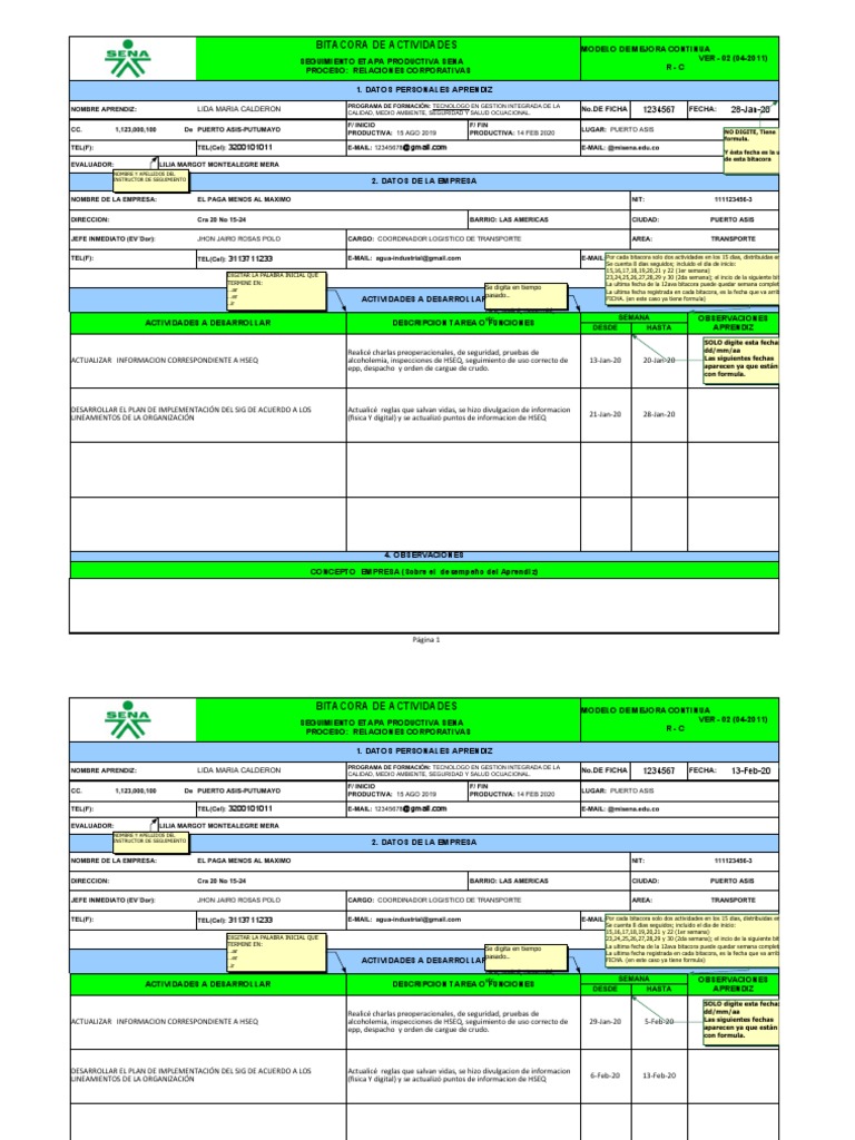 Bitácoras Modelo | PDF | Empresas | Business