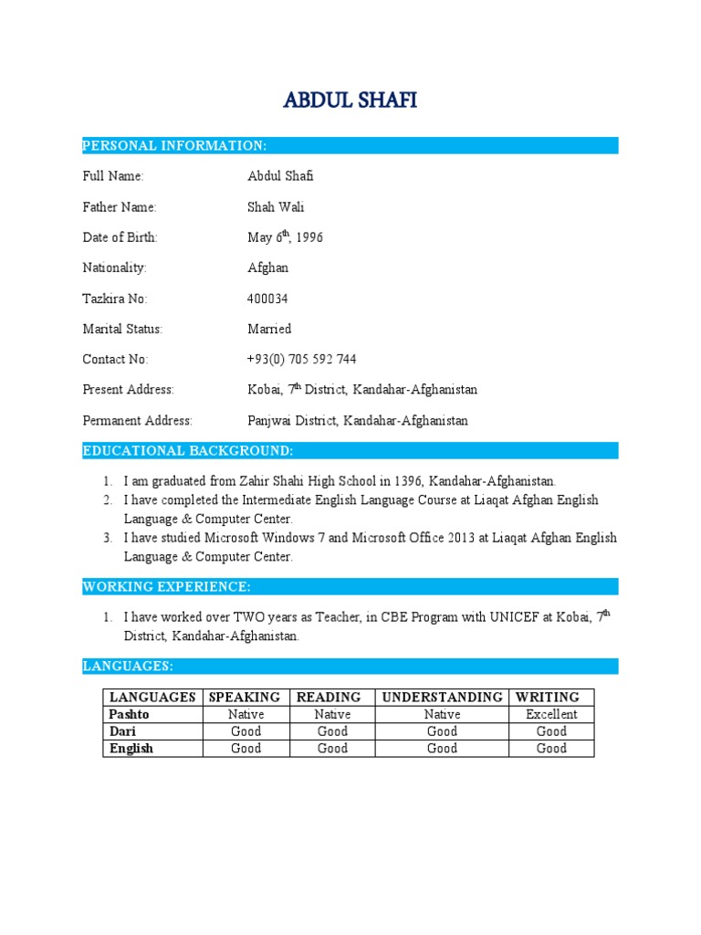 Profile of Abdul Shafi | PDF