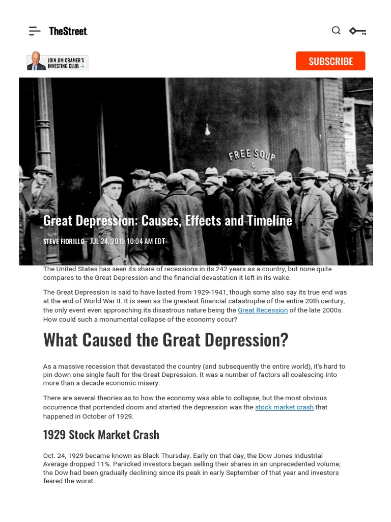 Causes and Effects of the Great Depression | PDF | New Deal | Wall ...