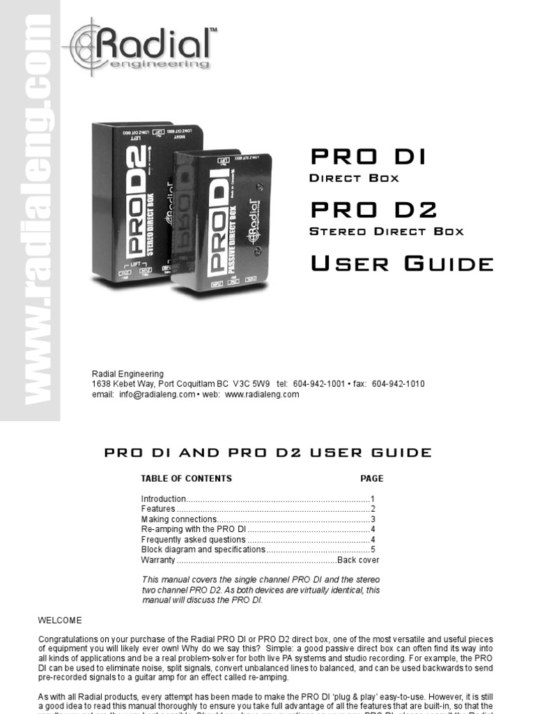 Manual Prodi Prod2 | PDF | Audio Electronics | Electronics