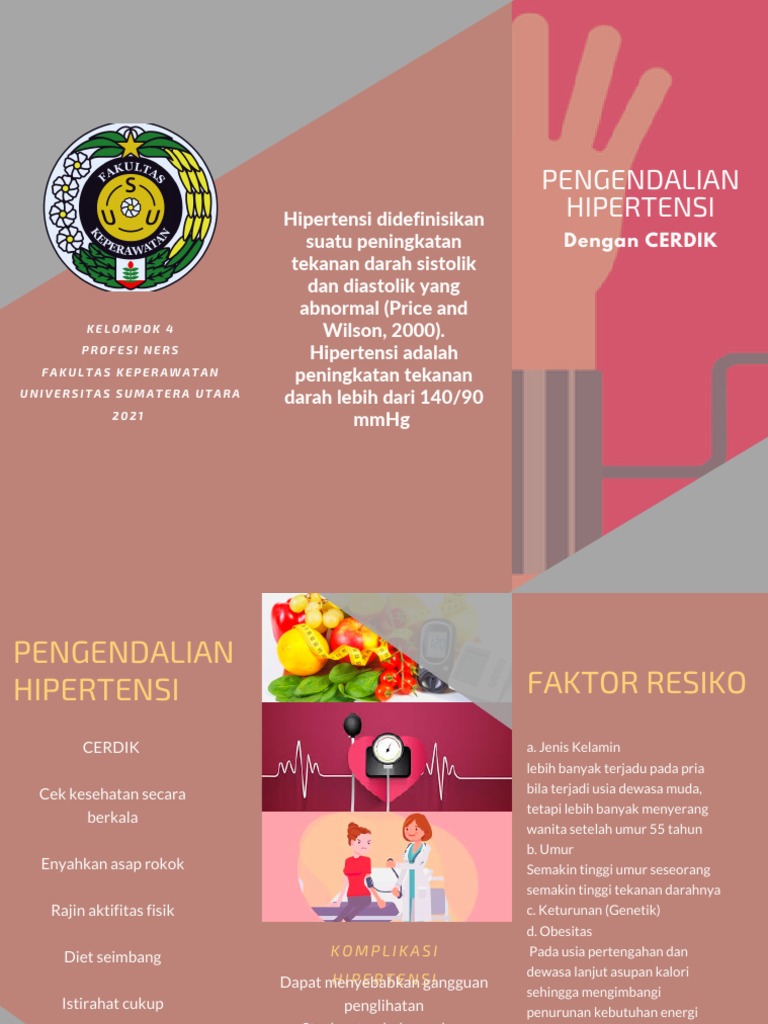 Leaflet Pengendalian Hipertensi CERDIK | PDF