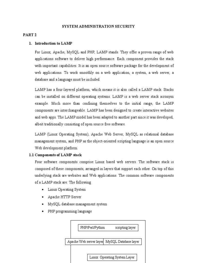System Administration Security 1. Introduction To LAMP: PHP/Perl/Python Scripting Layer | PDF ...