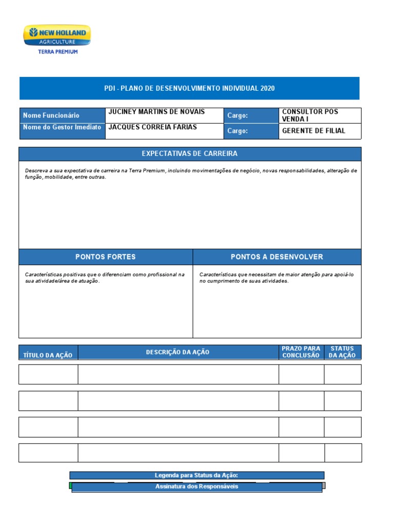 Formulário de PDI - Juciney | PDF