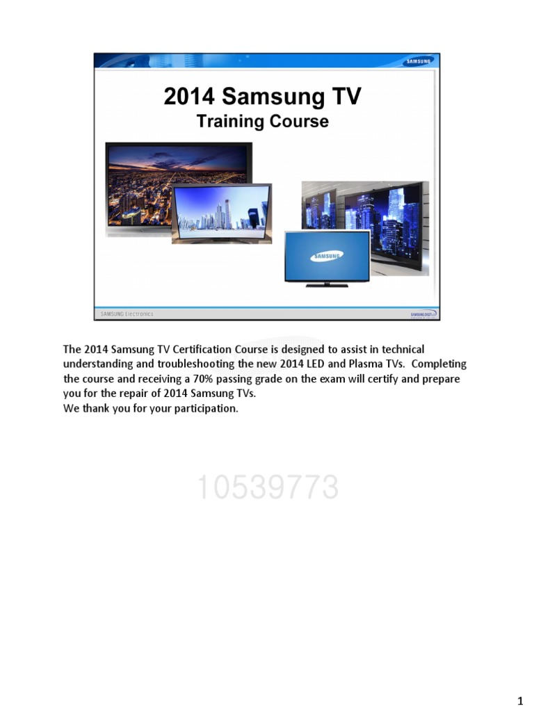 Samsung TV Training Course 2014 | PDF | Hdmi | Television