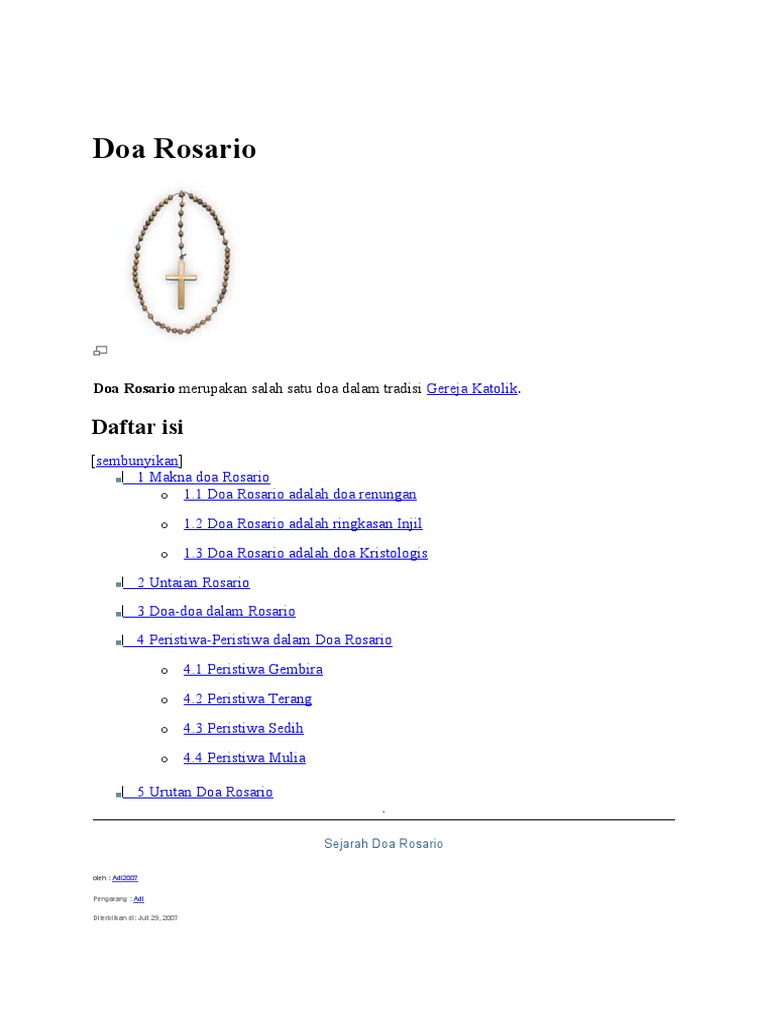 Doa Rosario | PDF