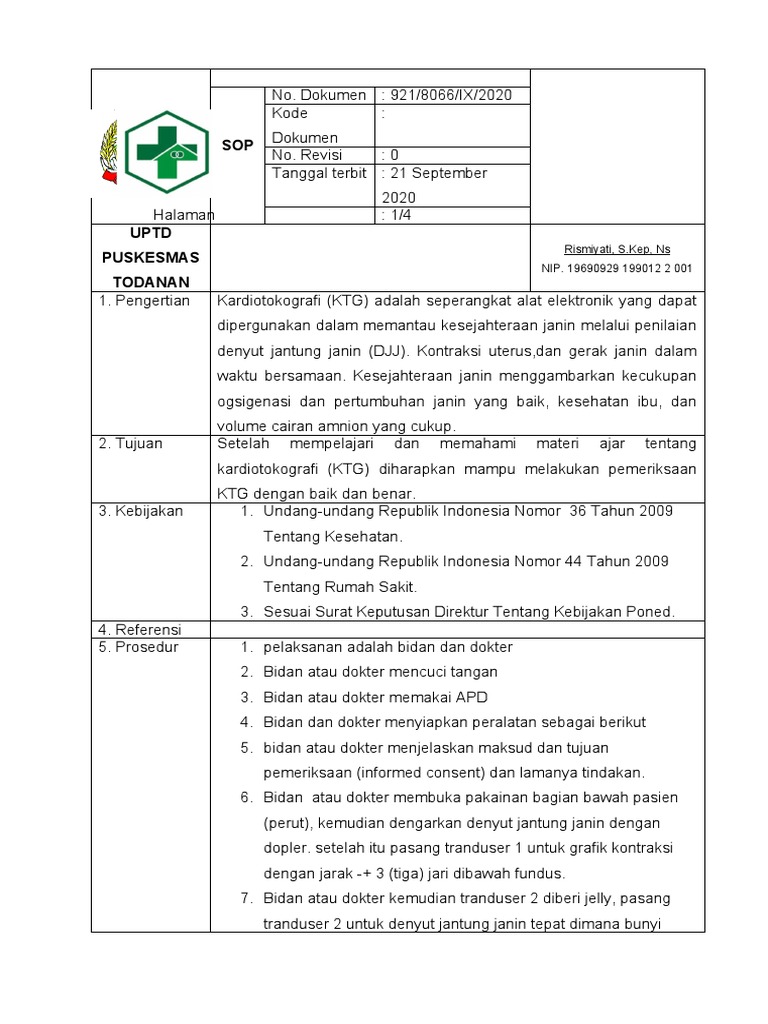 Sop CTG | PDF | Pengembangan Diri | Sains & Matematika