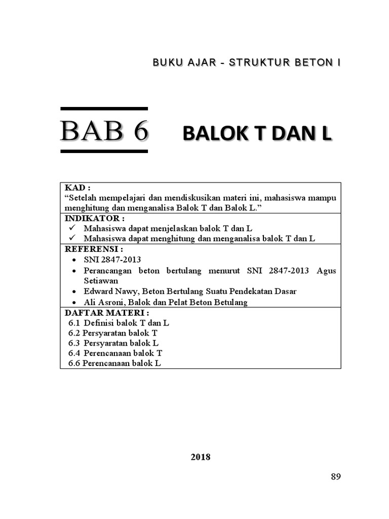 Bab 6 Balok T Dan L | PDF