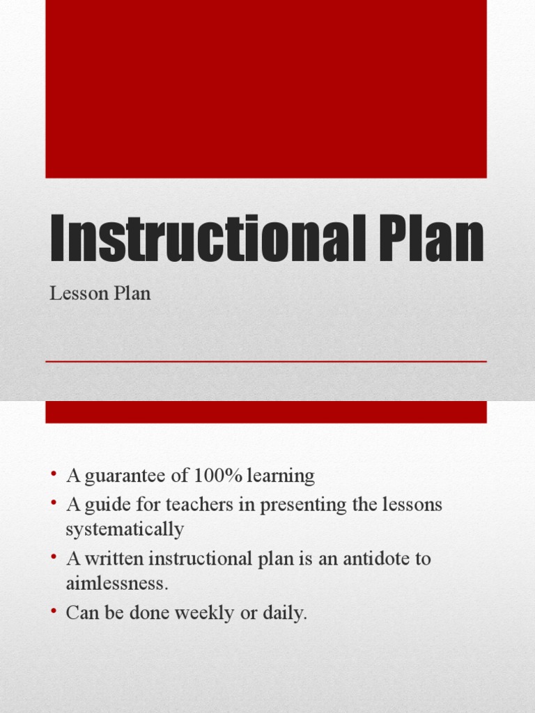 Instructional Plan | Download Free PDF | Lesson Plan | Teaching