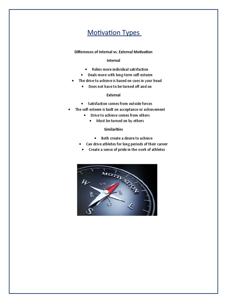Internal vs. External Motivation Explained | PDF | Career & Growth ...