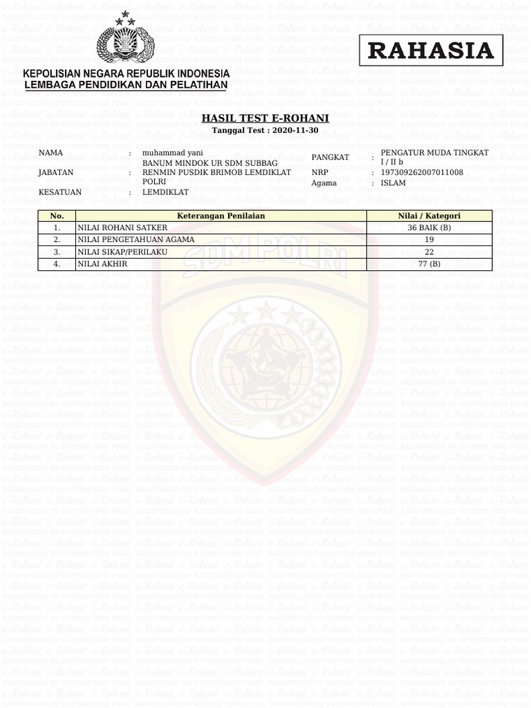 Nilai E-ROHANI | PDF