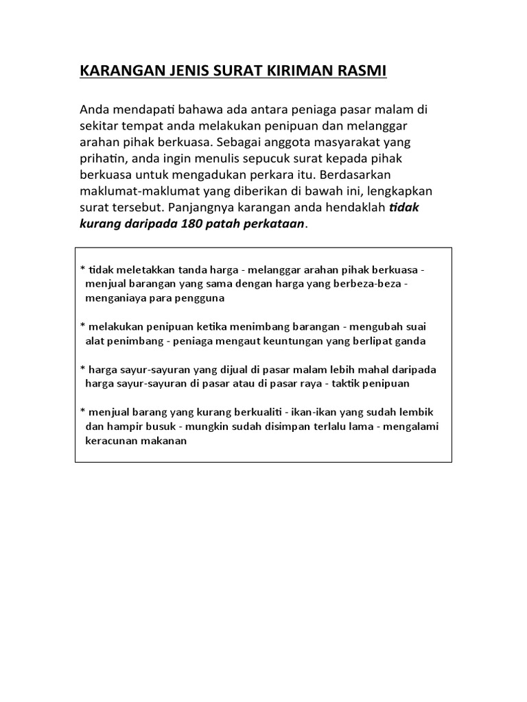 Karangan Jenis Surat Kiriman Rasmi | PDF