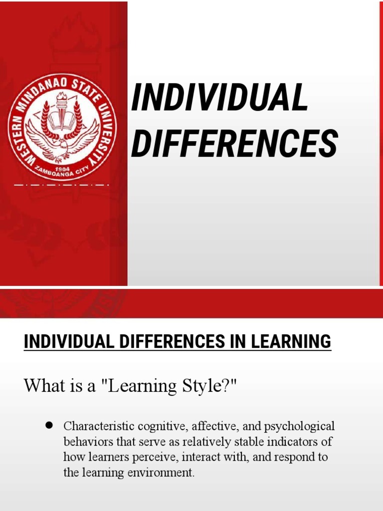 Individual Differences | PDF | Mental Processes | Perception