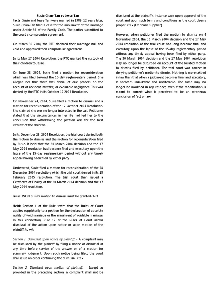 Chan-Tan Vs Tan | PDF | Annulment | Government