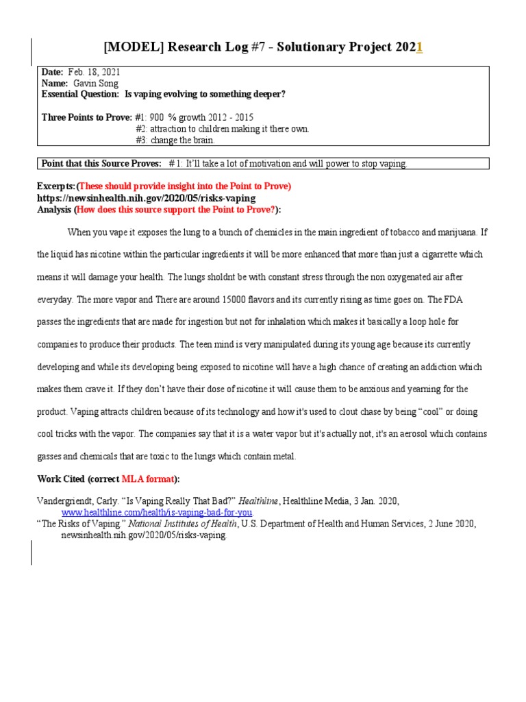 Research Log 7 | PDF