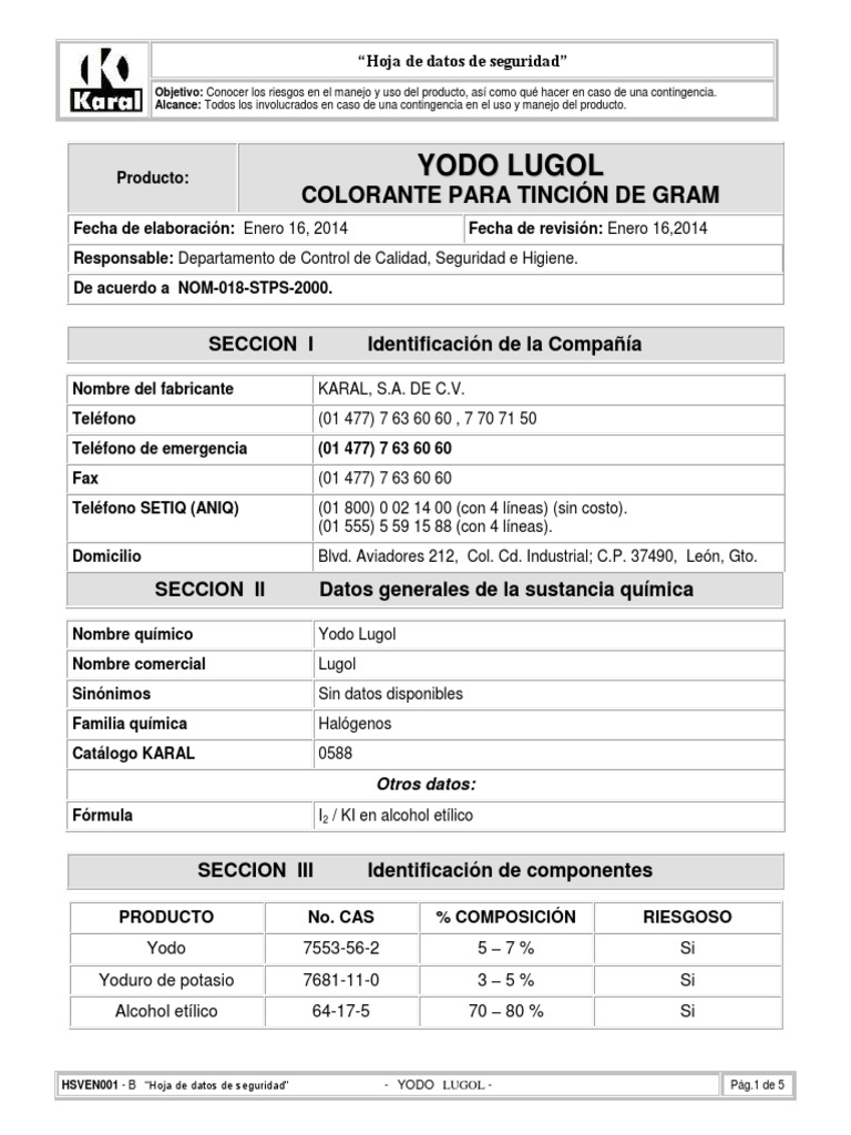 Yodo Lugol | PDF | Amoníaco | Agua