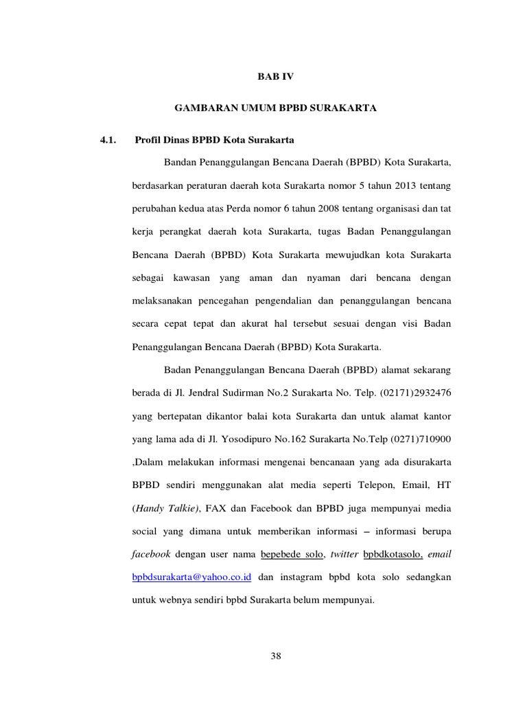 Profil Data BPBD Surakarta | PDF