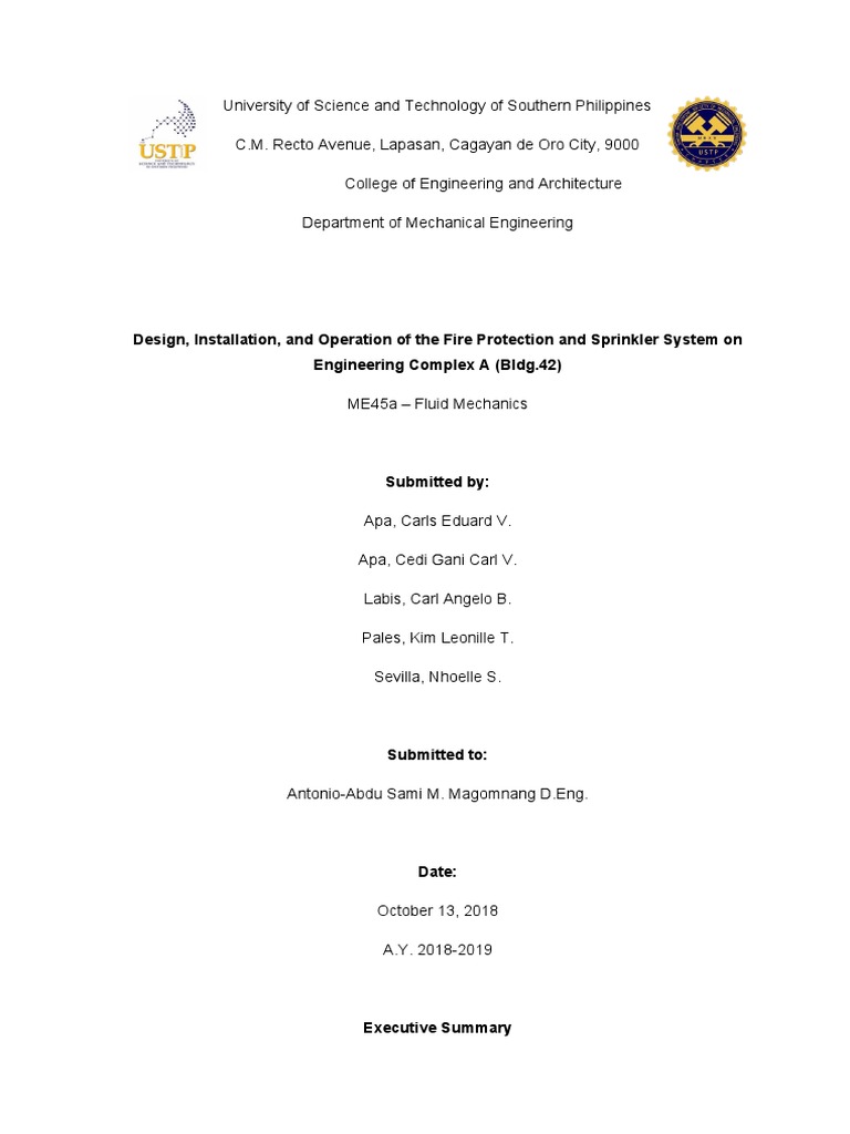 Bldg. 42 Fire Sprinkler System Design | PDF | Fire Sprinkler System ...