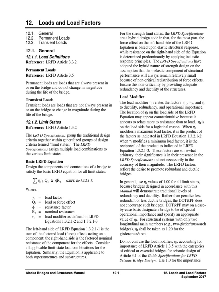 Loads and Load Factors | PDF | Bridge | Structural Load