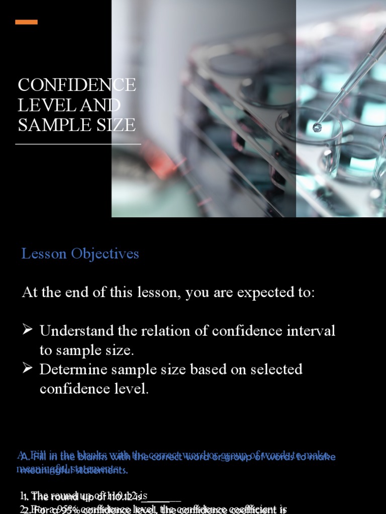 Confidence Level and Sample Size | PDF | Sample Size Determination ...
