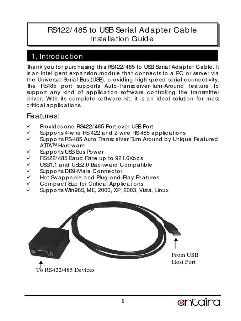 UTS-1458B Product Manual | PDF | Usb | Device Driver