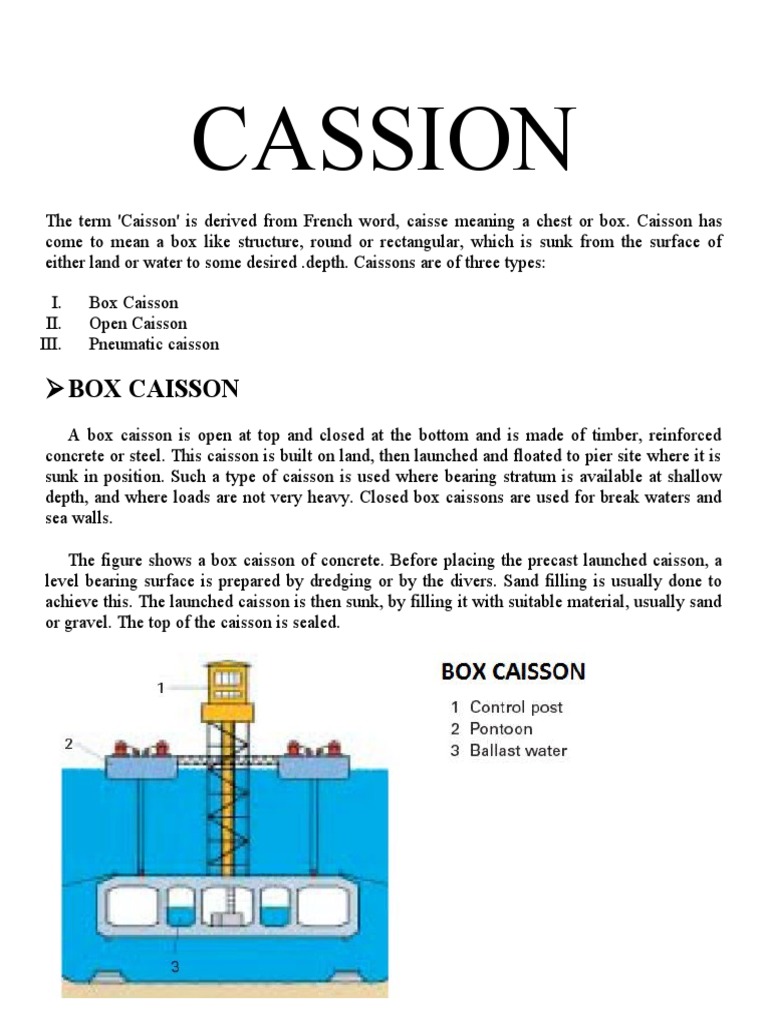 Cassion: Box Caisson | PDF | Foundation (Engineering) | Concrete