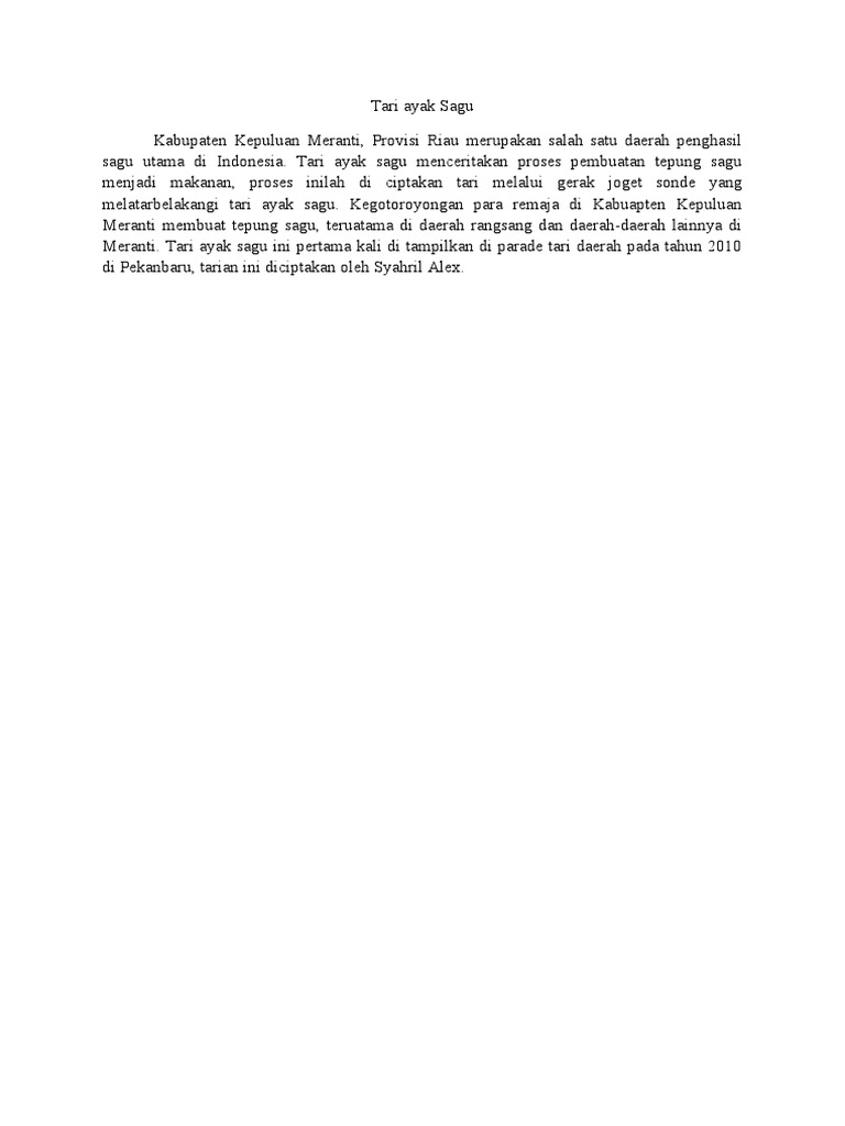 Tari Ayak Sagu | PDF