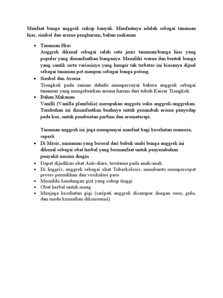 Manfaat Bunga Anggrek bagi Kesehatan | PDF