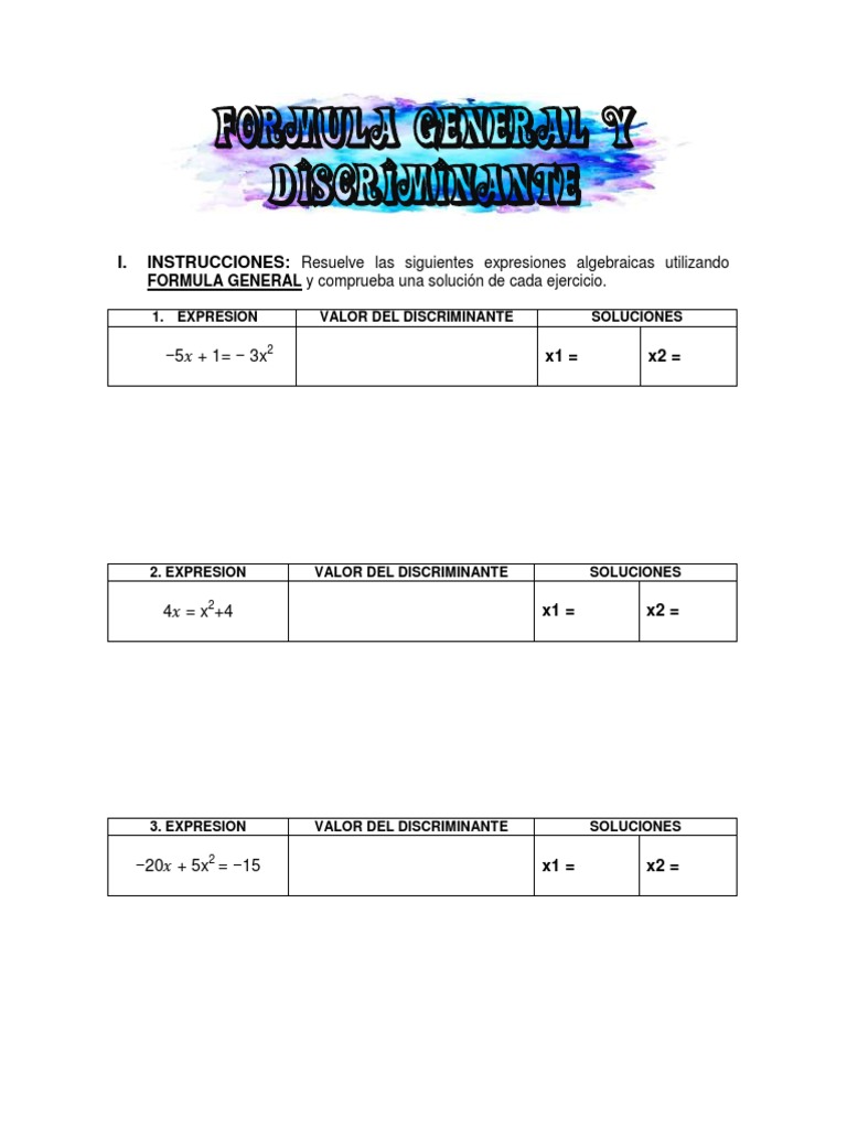 Actividad 4. Formula General y Discriminanteramirez Vazquez Ariadna ...