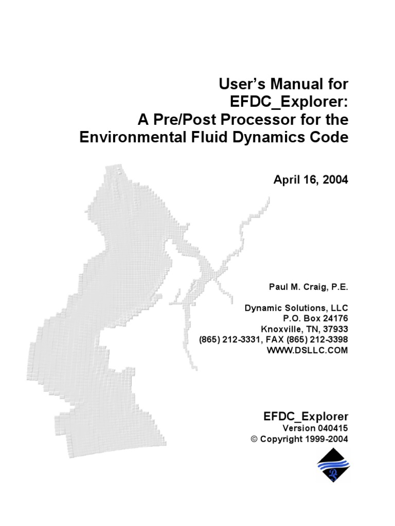 EFDC - Explorer Users Manual (040416-Draft) | PDF | Zip (File Format ...
