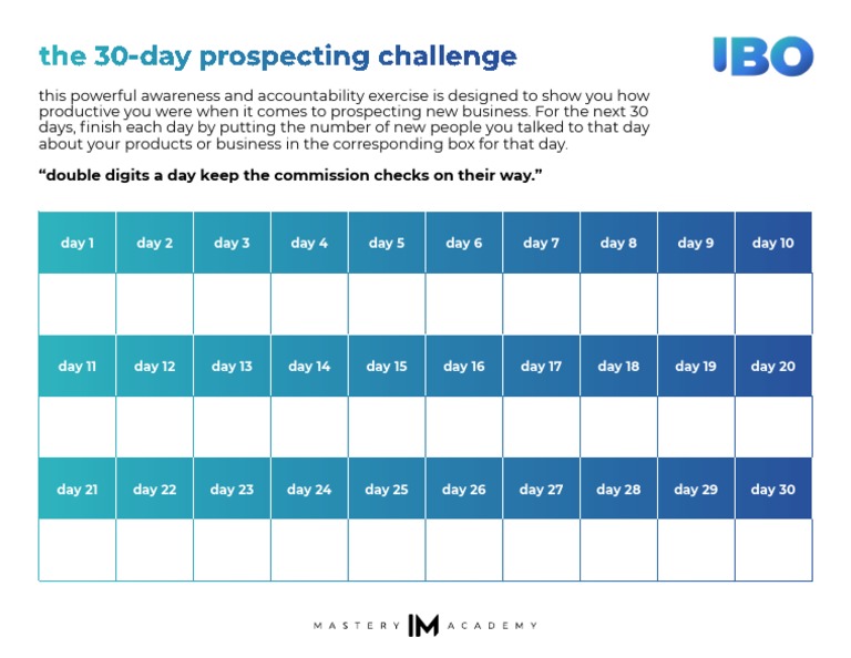 The 30-Day Prospecting Challenge: "Double Digits A Day Keep The ...