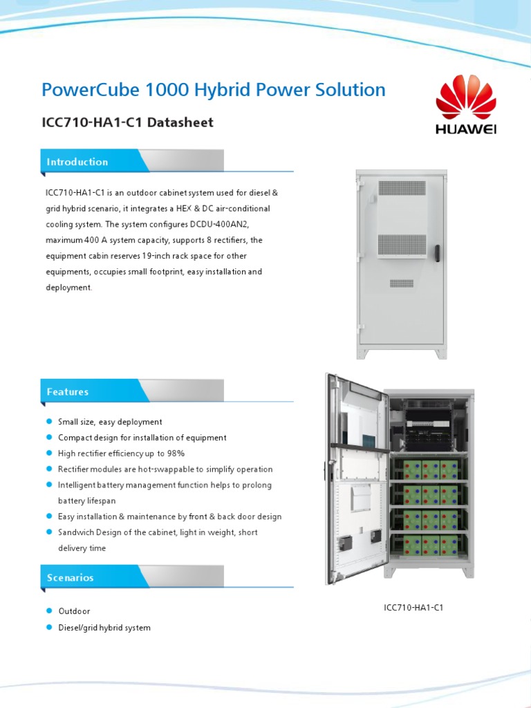 Powercube 1000 Hybrid Power Solution: Icc710-Ha1-C1 Datasheet | PDF | Alternating Current ...