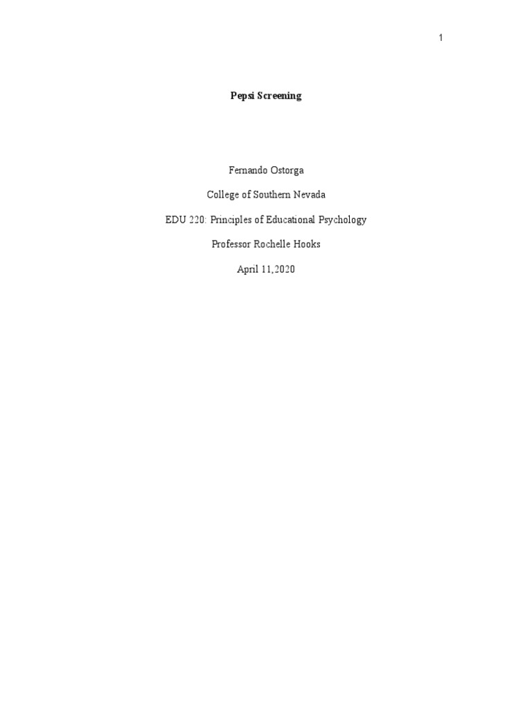 Pepsi Project | PDF | Curiosity | Cognitive Development