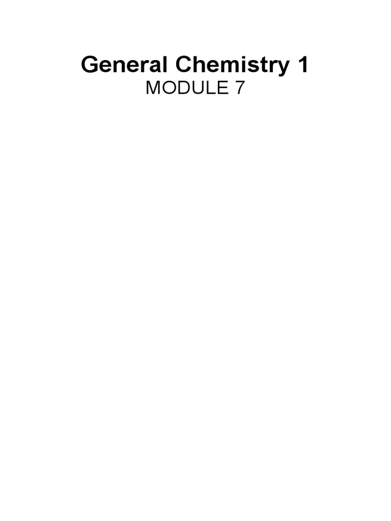 Gen Chem. Module-7 | PDF | Stoichiometry | Mole (Unit)